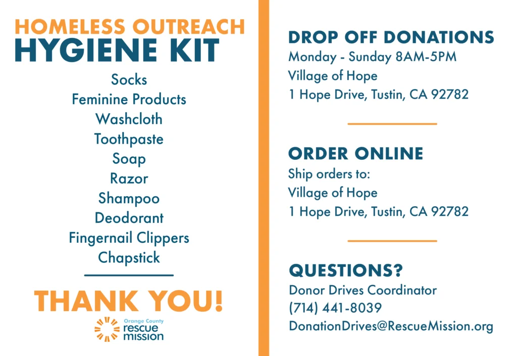 Organize a Donation Drive - Orange County Rescue Mission