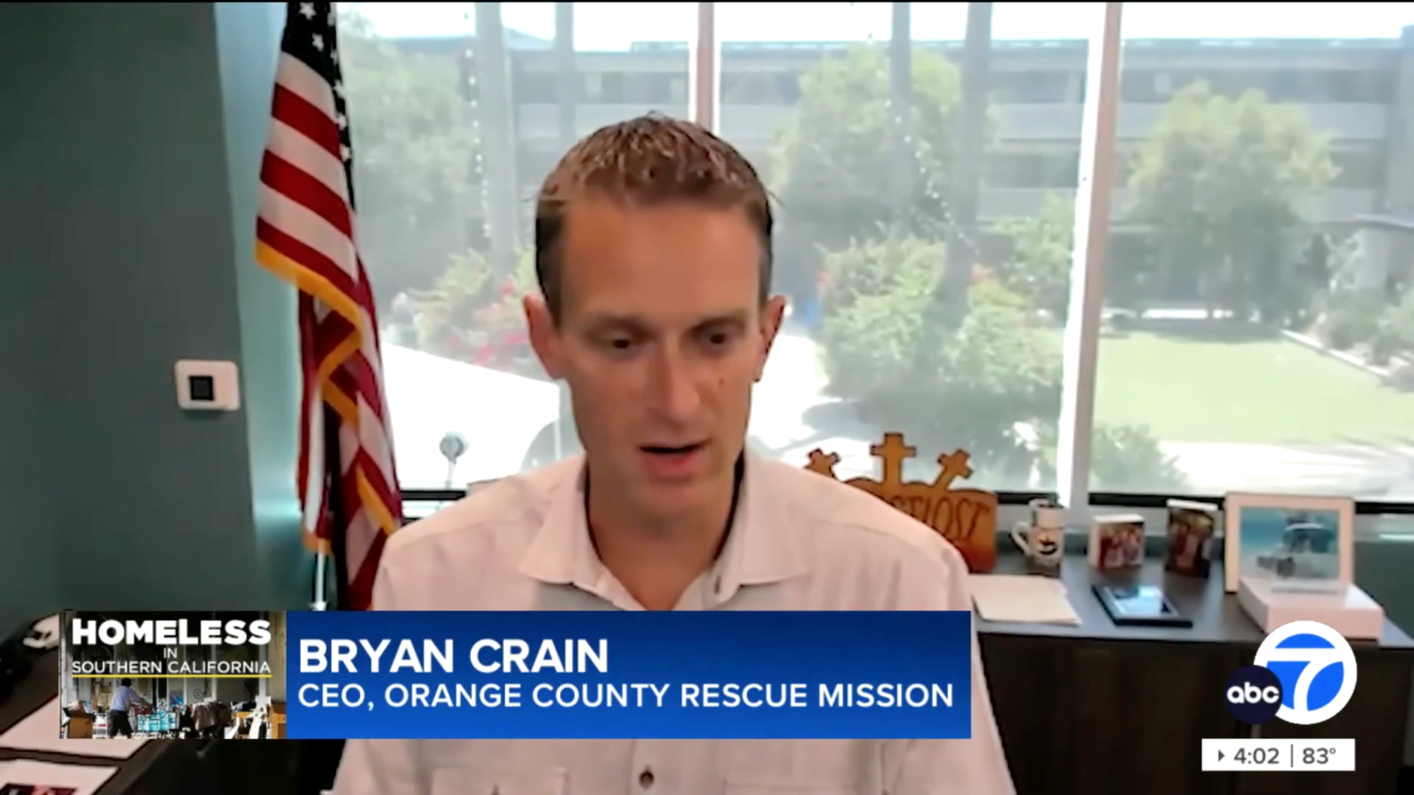 Bryan Crain on ABC 7: Encampment Policies and Homelessness Solutions in ...